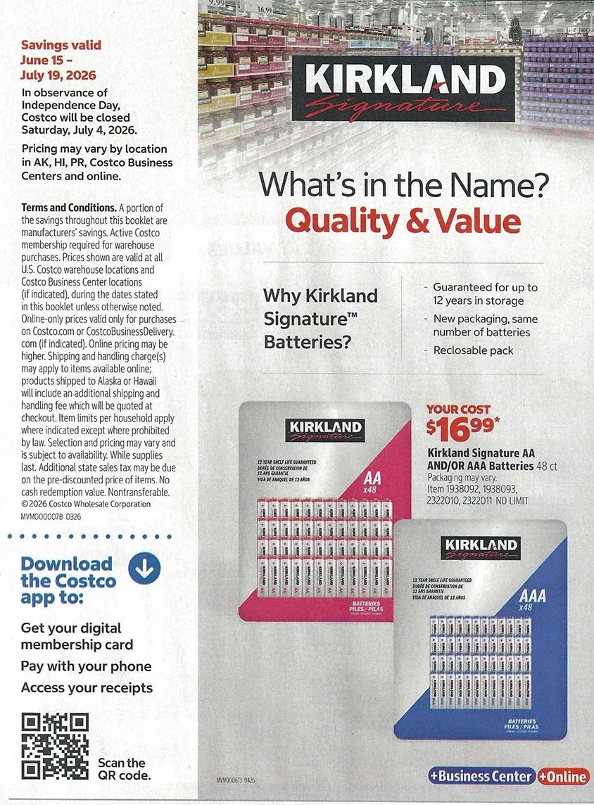 Costco Weekly Ad Deals June 15 – July 19, 2026