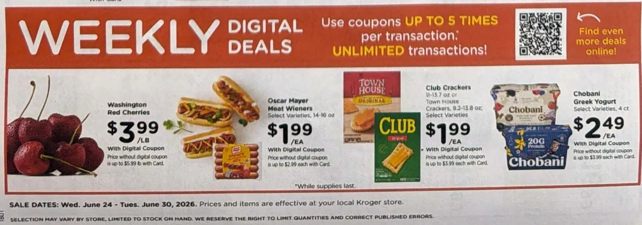 Kroger Weekly Ad Deals June 24 – 30, 2026